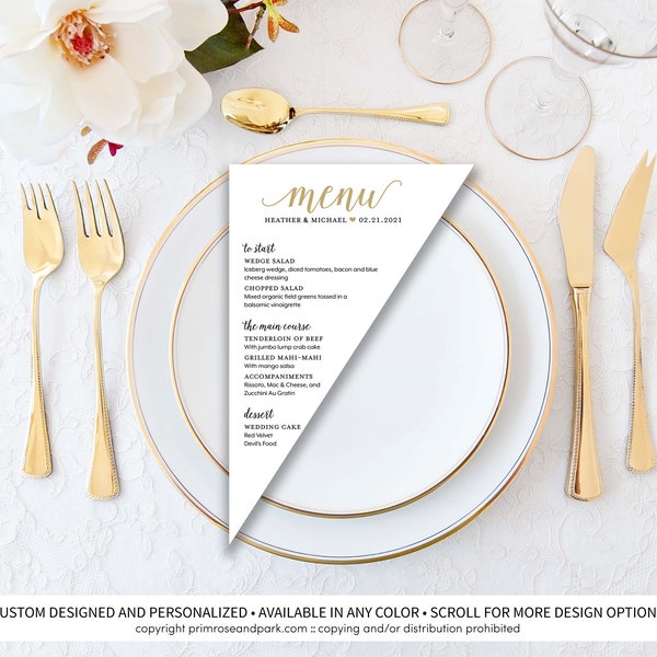 Triangle Menu - Etsy