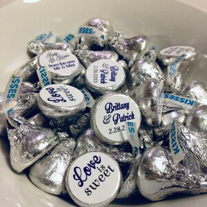Personalized Hershey Chocolate Kiss Stickers • Chocolate Labels ...