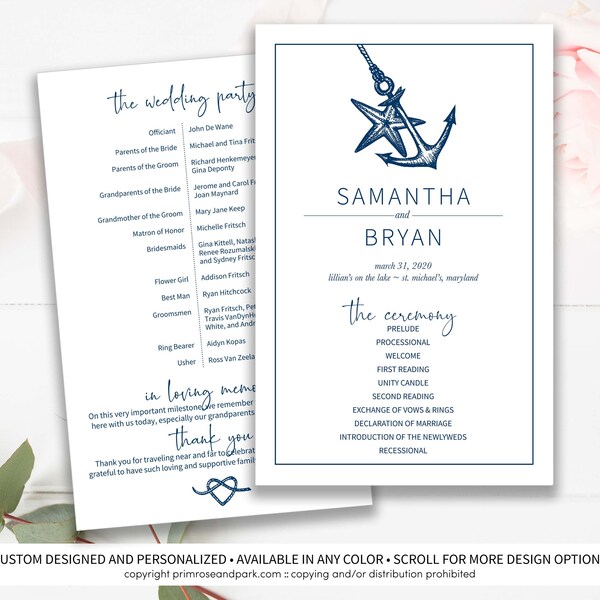 Nautical Program - Etsy