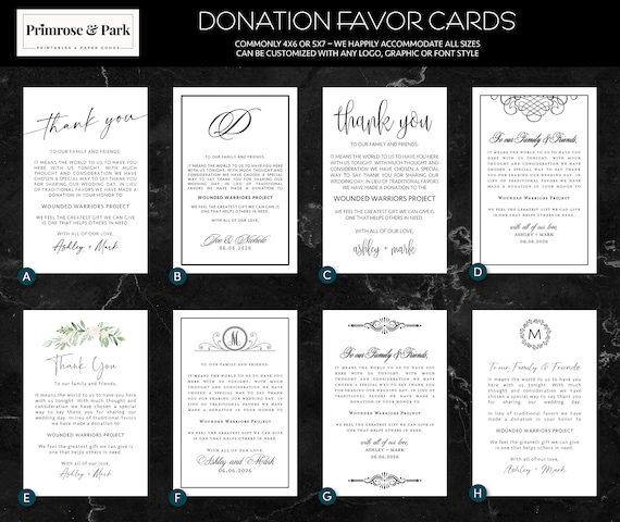 Wedding Contribution Cards