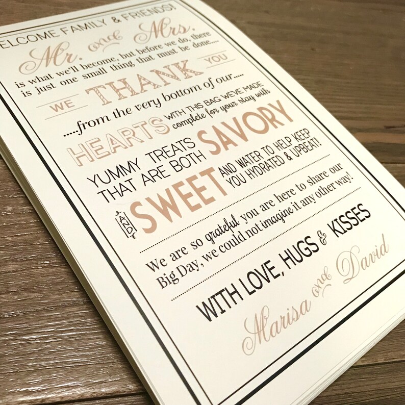 Wedding Welcome Letters Wedding Welcome Note Wedding | Etsy