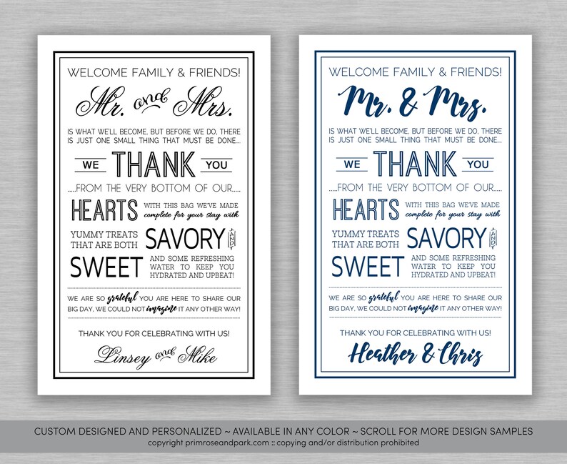 Wedding Welcome Letters Wedding Welcome Note Wedding | Etsy