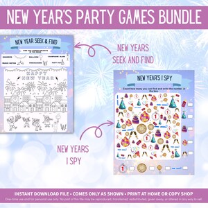 New Year's Party Games Printable Bundle: Family Activity (PDF Download ...