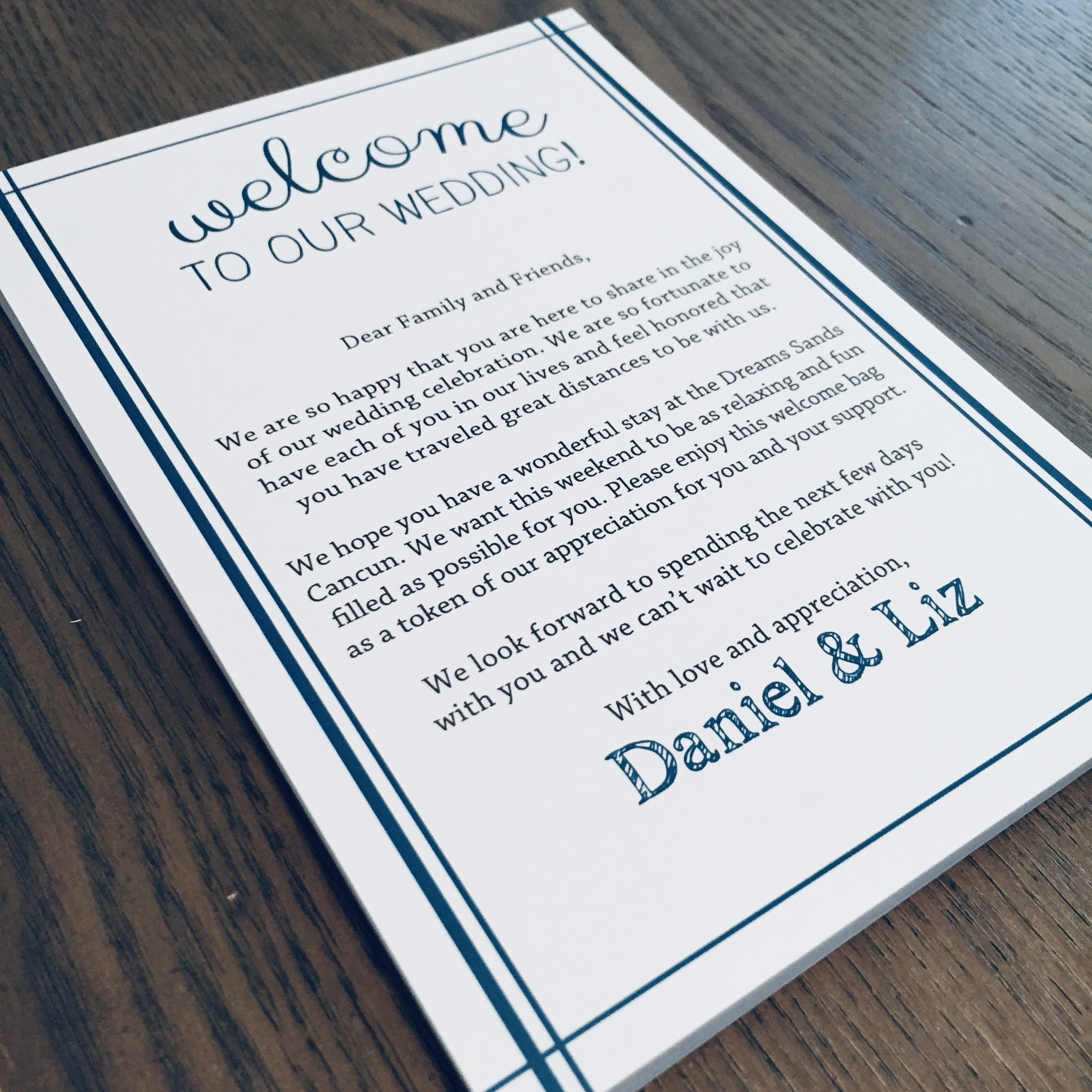 Wedding Welcome Bag Note Wedding Welcome Letters Wedding | Etsy
