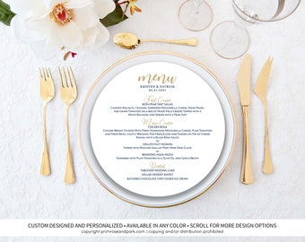 Wedding Round Menu - Etsy