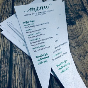 Triangle Menu Cards Printed Modern Menu Cards Wedding Menu | Etsy