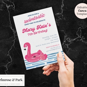 Swim Party Birthday Invitation Printable Download Template | Pool Party ...