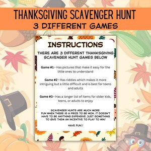 Thanksgiving Scavenger Hunt Printable Download • Thanksgiving Activity ...