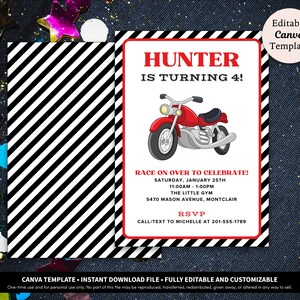 Motorcycle Birthday Invitation Digital Download | Dirt Bike Birthday ...