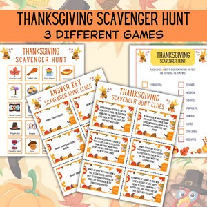 Thanksgiving Scavenger Hunt Printable Download • Thanksgiving Activity ...