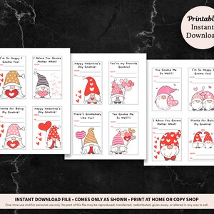 Gnome Valentine's Day Classroom Cards • Printable Classroom Valentine's ...