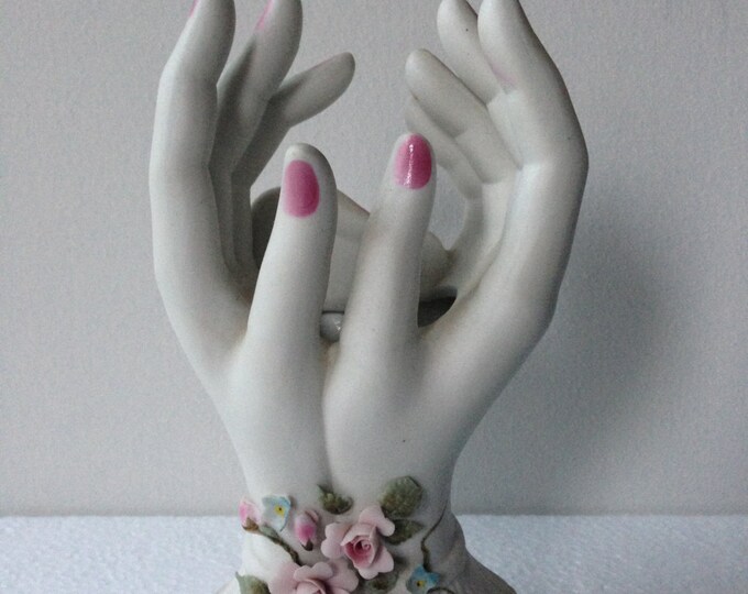 Lefton China Hand Painted Two Hands Vase RESERVED FOR NANCY! - Etsy