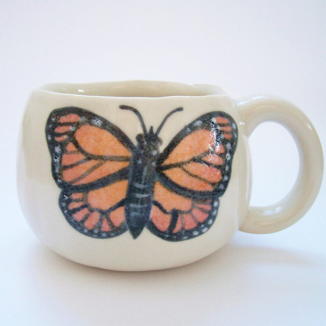 Flawed- Monarch Butterfly Mug- READ ITEM DESCRIPTION - Etsy