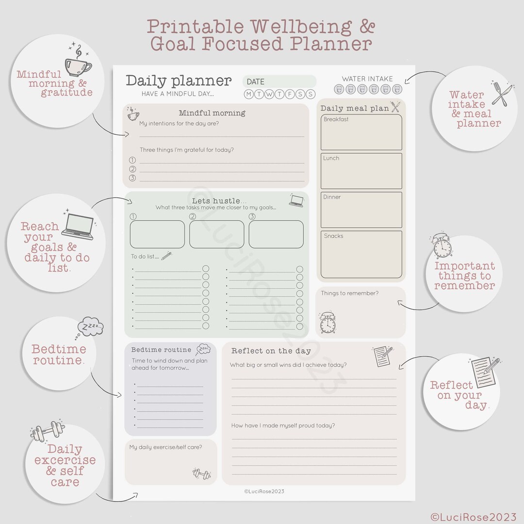 Digital Daily Routine Planner, Downloadable, Printable Daily Routine ...