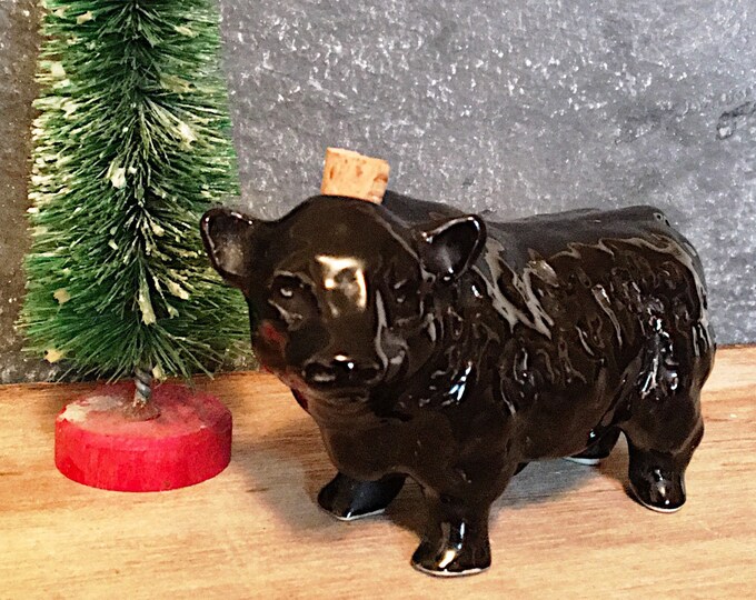 Vintage Black Bull Whiskey Bottle, Wilshire Irish Porcelain Bull, 60's ...