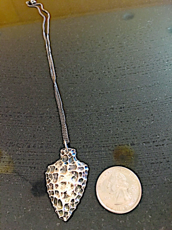 Vintage Sterling Silver Arrowhead Necklace, cast Silv… - Gem
