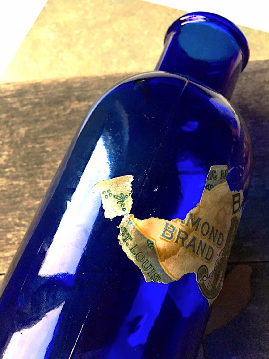 Vintage Cobalt Blue Apothecary Bottle Large Bromide bottle | Etsy