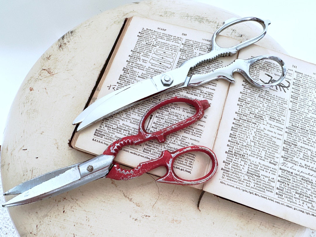 Vintage Utility Scissors, Poultry Scissors, Farmhouse Kitchen Shears - Etsy
