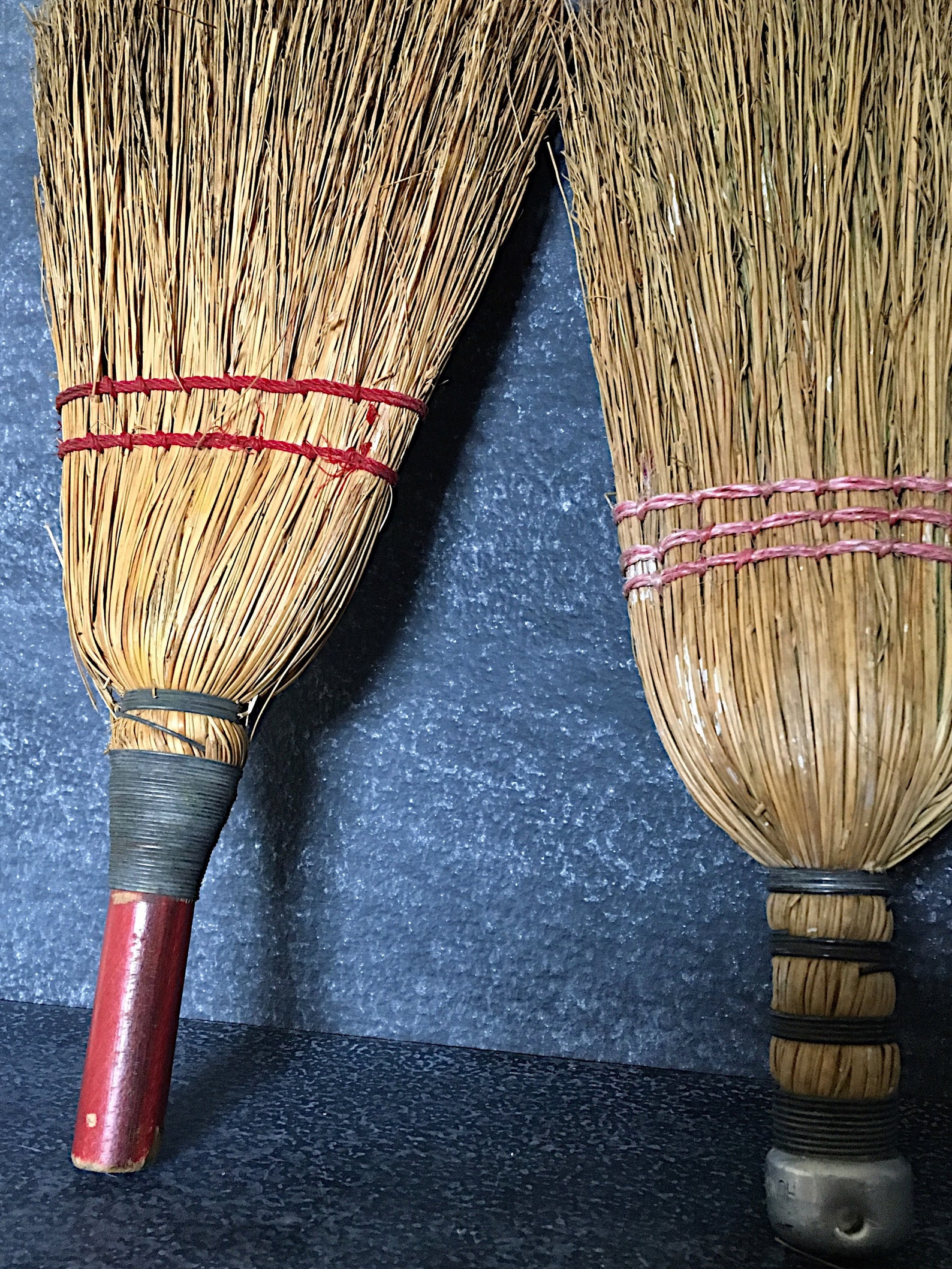 Vintage Natural Straw Whisk Brooms, Rustic Farmhouse, Country Kitchen ...