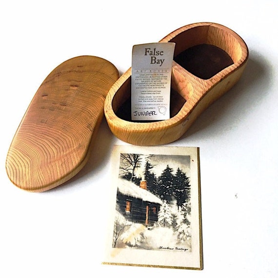 Vintage Juniper Wood Jewelry Box, handcrafted Keepsak… - Gem