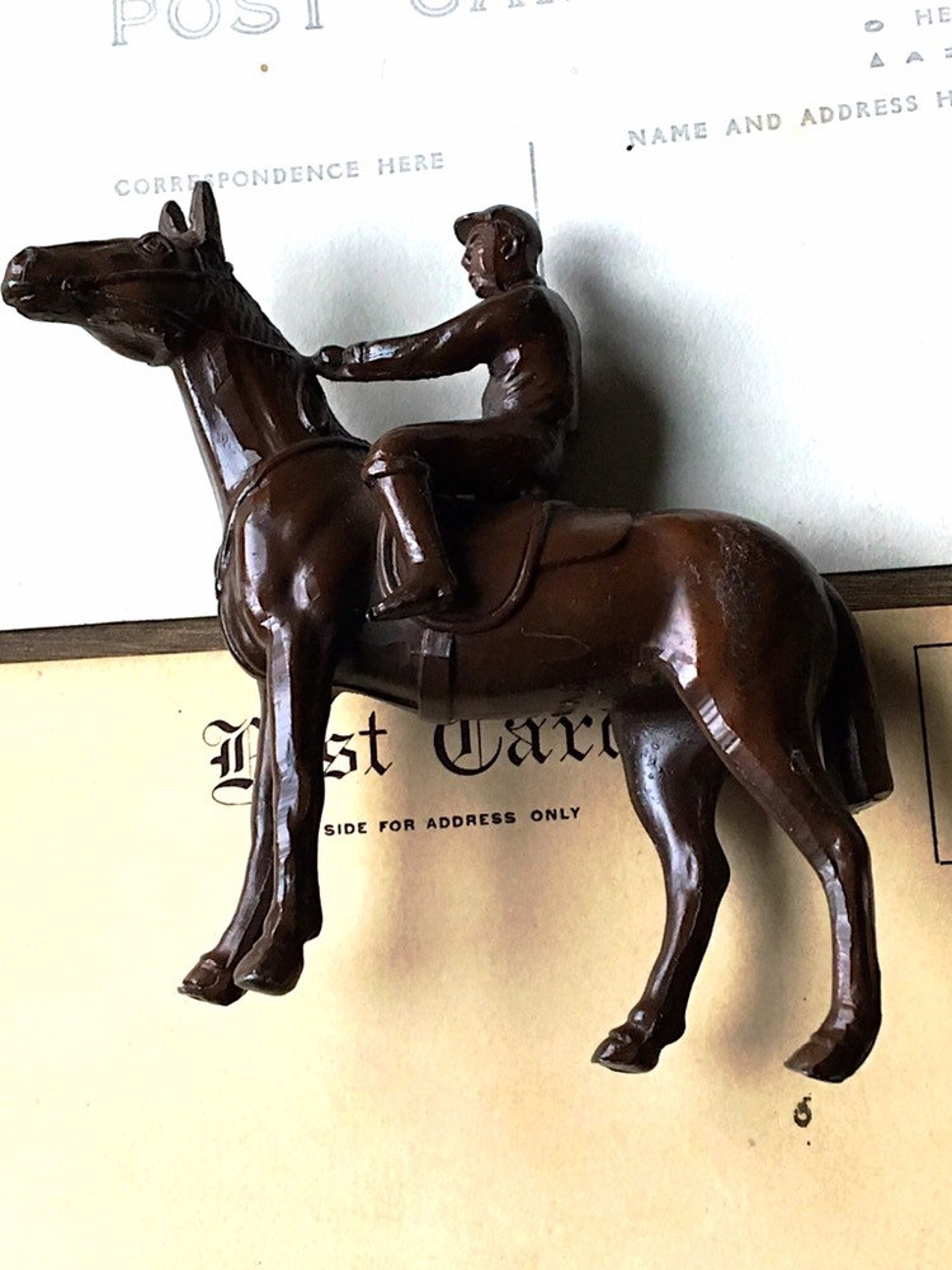 Vintage Bronze Polo Pony Figurine Antique Racing Postcards | Etsy