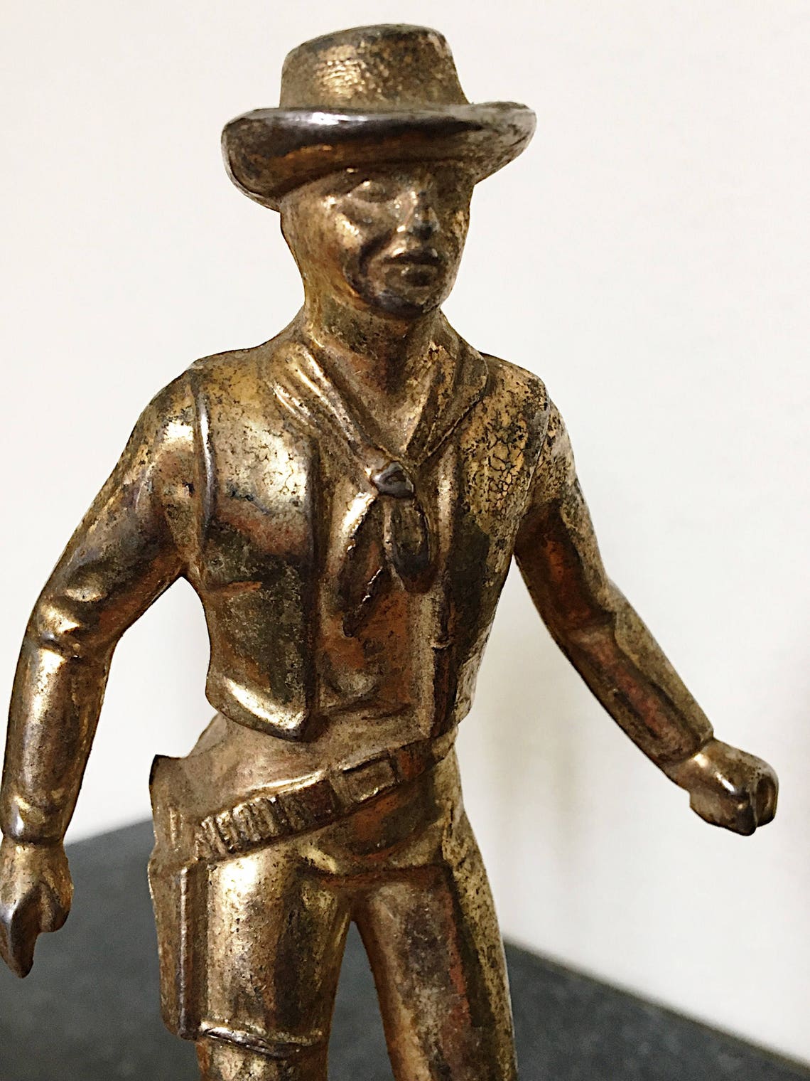 Vintage Bronze Cowboy Quick Draw Trophies Rustic Farmhouse | Etsy