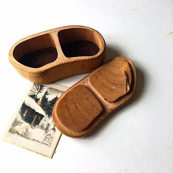 Vintage Juniper Wood Jewelry Box, handcrafted Keepsak… - Gem