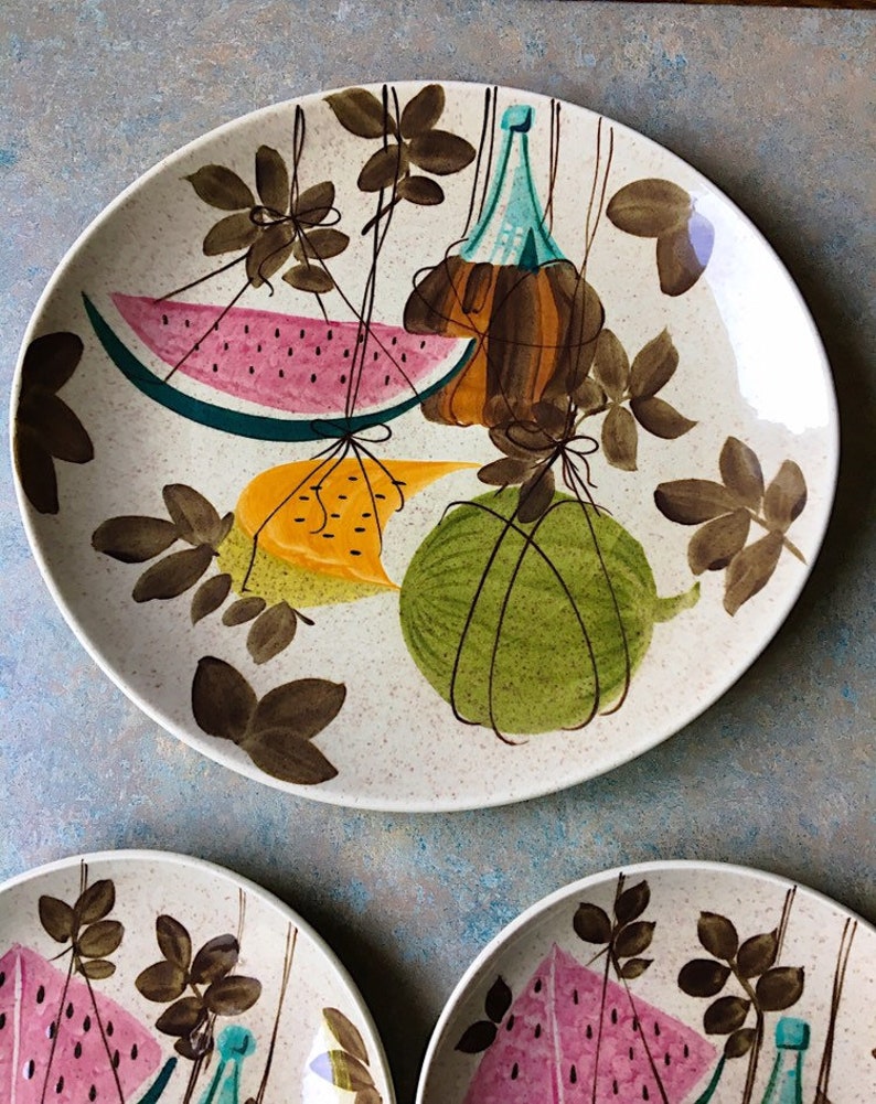 Vintage Red Wing Futura Dinnerware, Tampico Pattern, Mid Century Hand ...