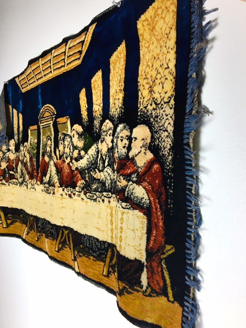 Vintage the Last Supper Velvet Tapestry Religious Wall Art - Etsy