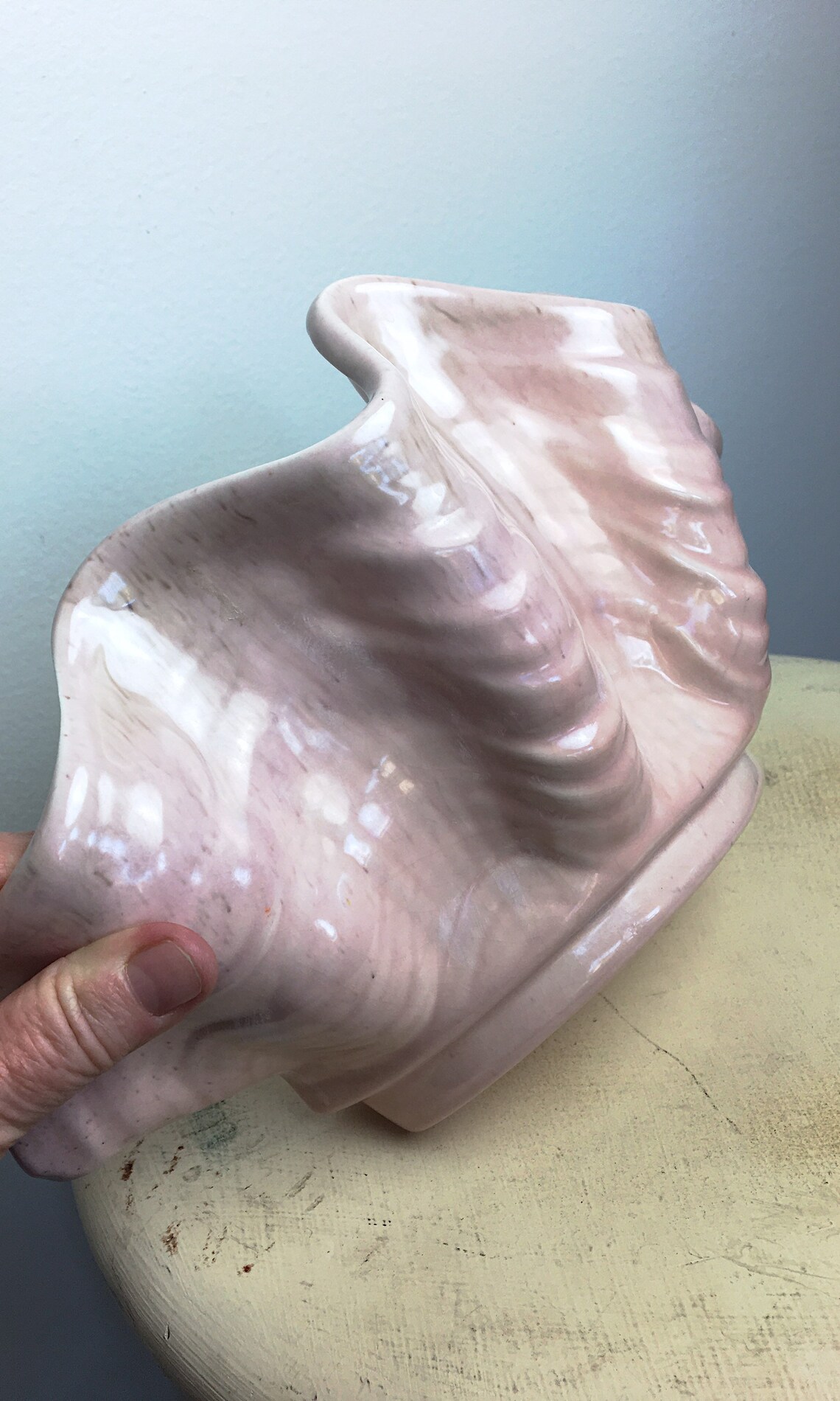 Vintage Pink Ruffled Clam Shell Planter 1940s Ceramic Shell - Etsy