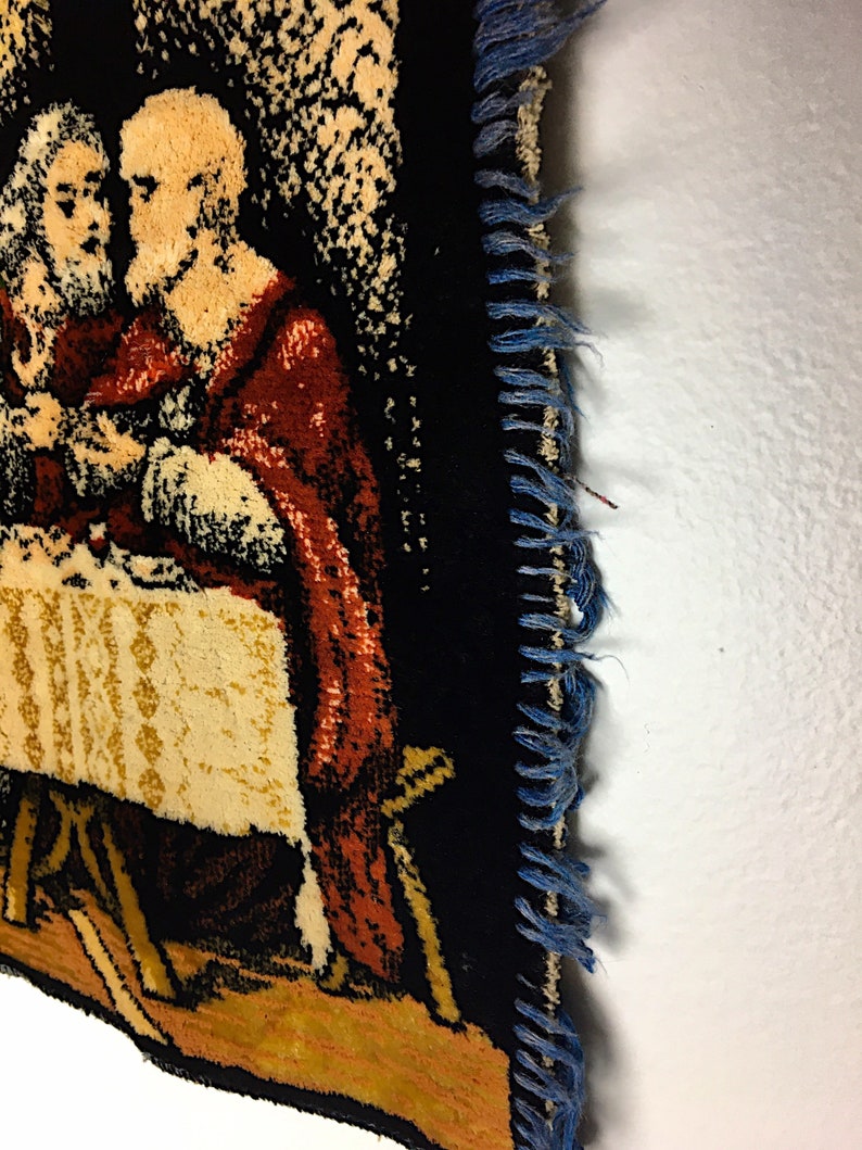 Vintage the Last Supper Velvet Tapestry Religious Wall Art - Etsy