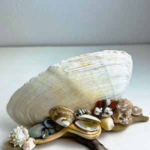 Vintage Folk Art Shell Sculpture, Beach Cabin Decor - Etsy
