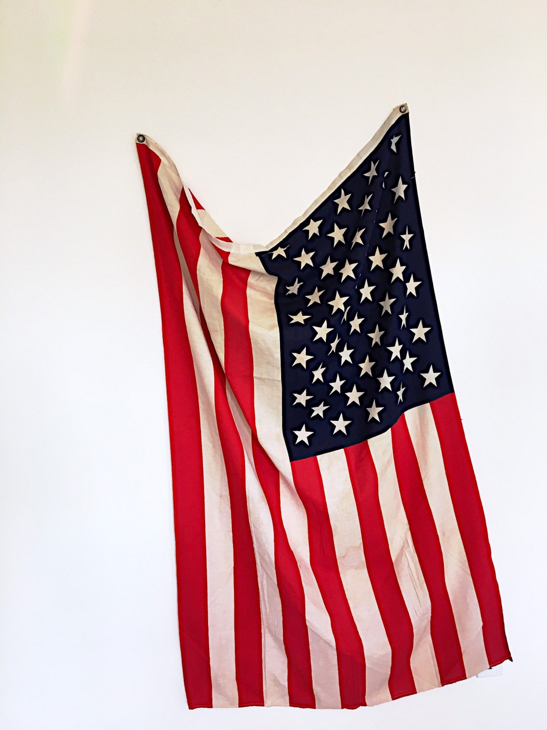 Vintage American Flag, 1960’s Printed Cotton USA Flag, Made in America ...