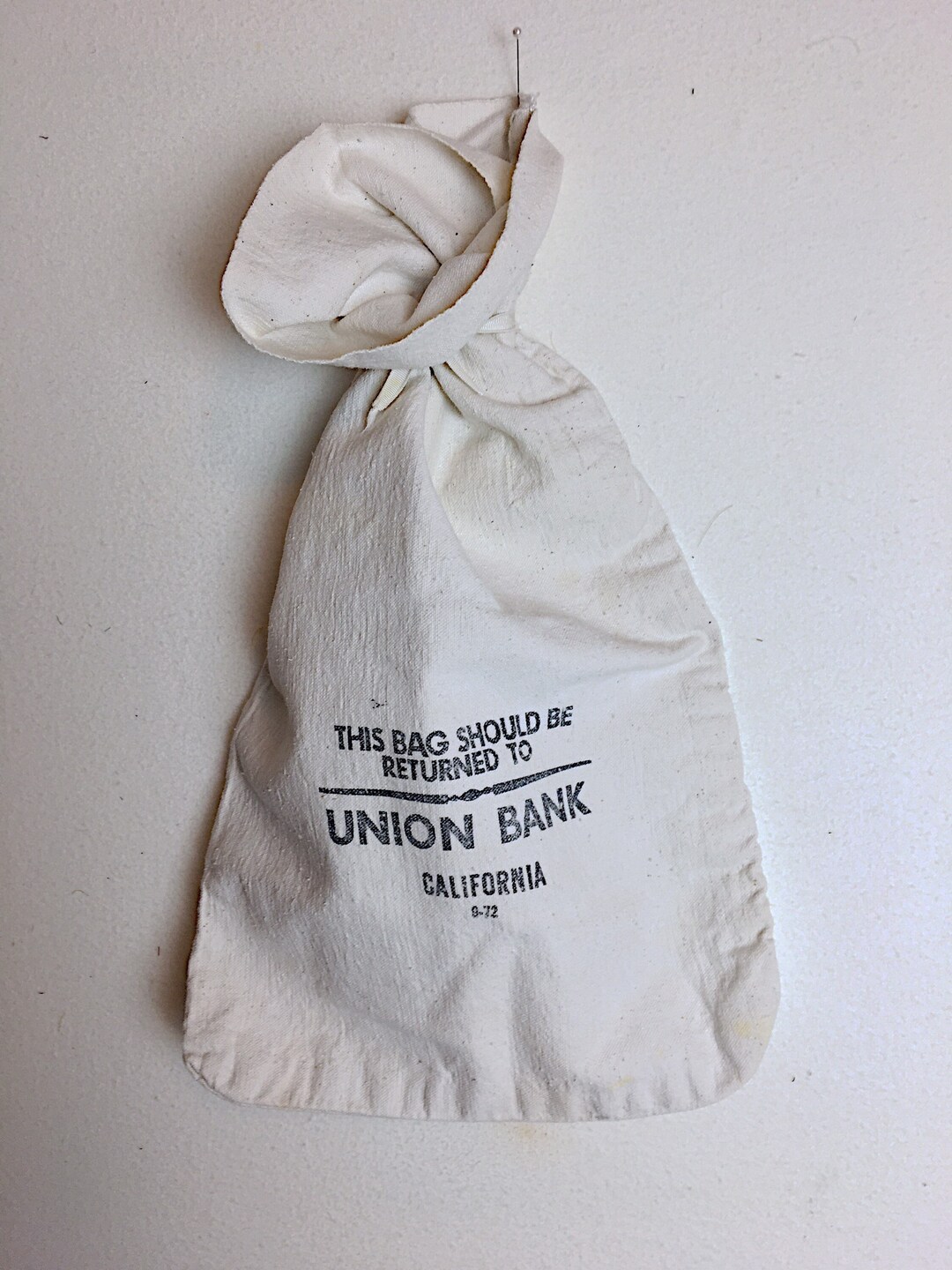 Vintage Union Bank California Canvas Deposit Bag, Bank Money Sack ...