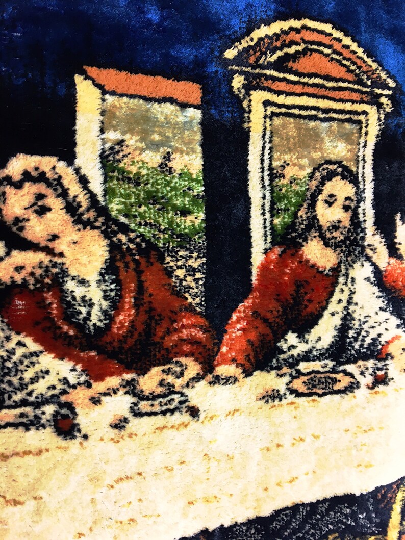 Vintage the Last Supper Velvet Tapestry Religious Wall Art - Etsy