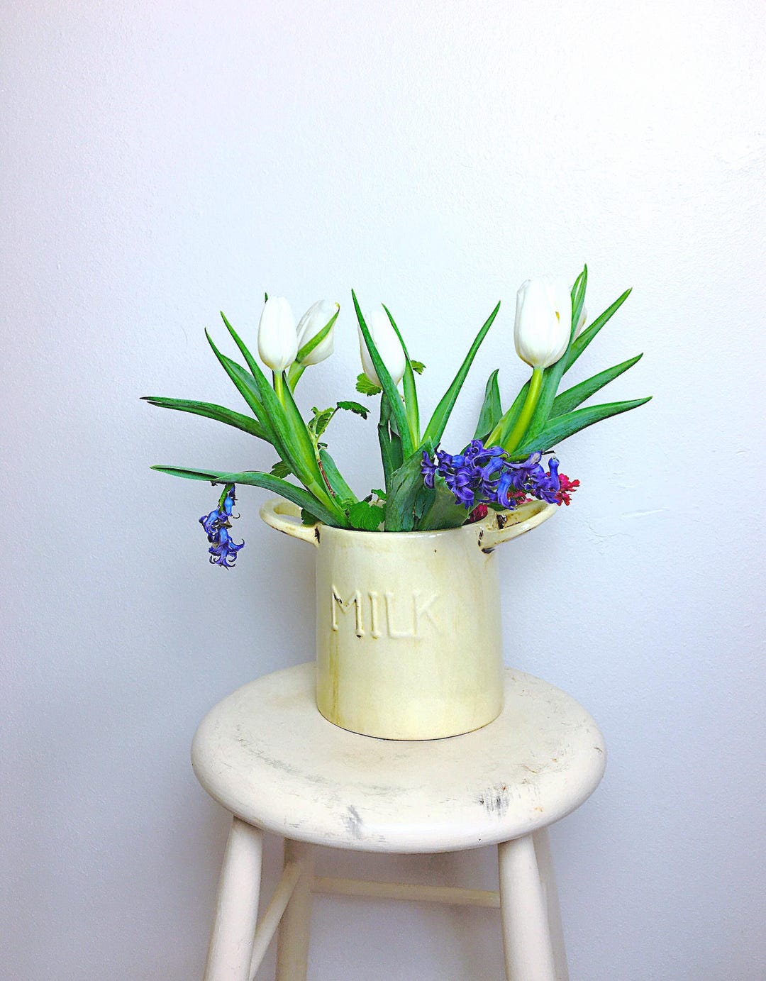 Vintage Milk Crock, Embossed Ceramic Crockery, Farmhouse Kitchen ...