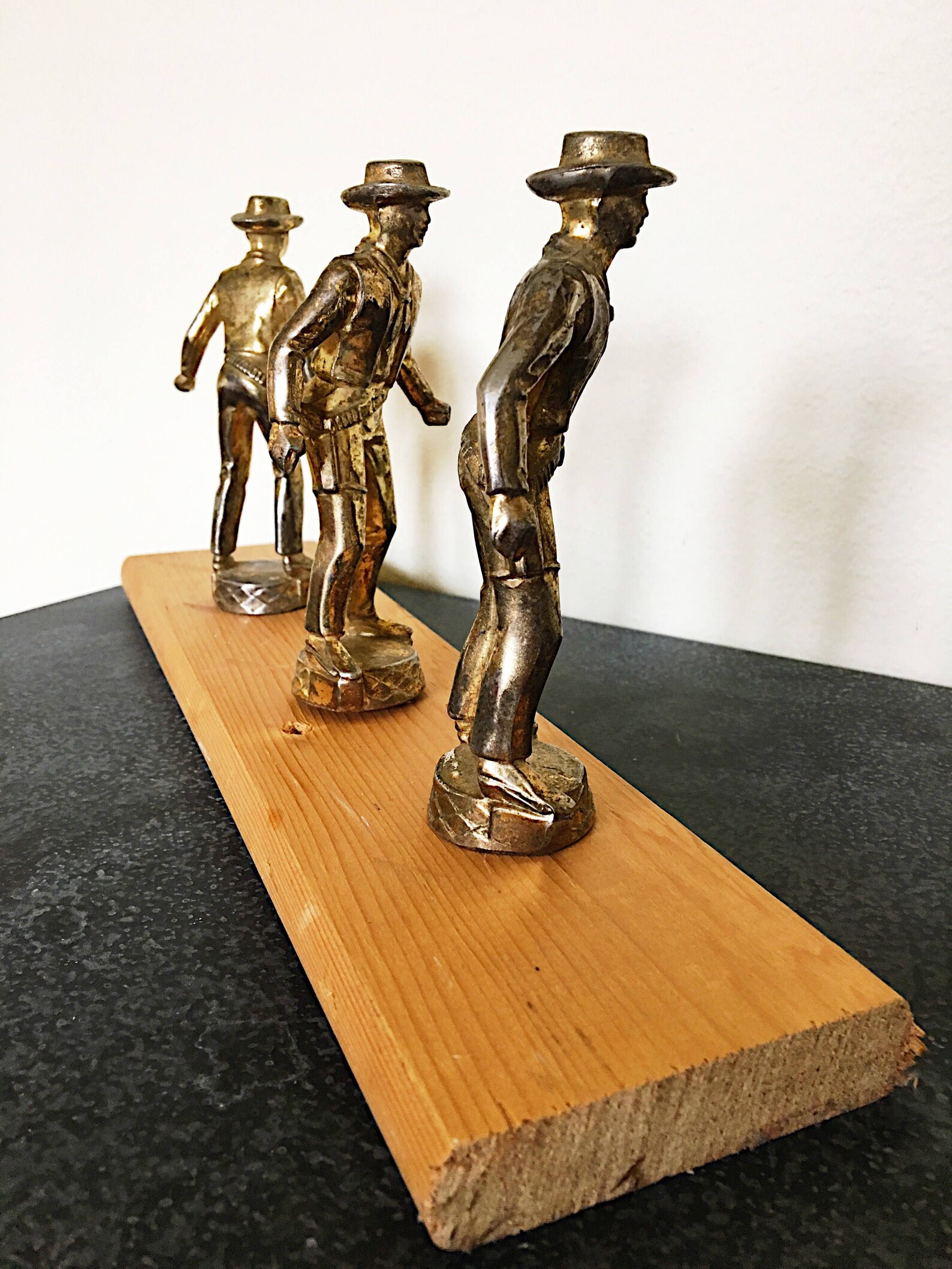 Vintage Bronze Cowboy Quick Draw Trophies Rustic Farmhouse | Etsy