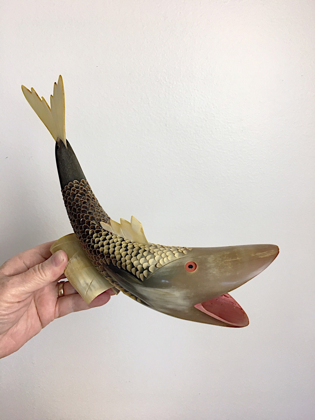 Vintage Cow Horn Fish Sculpture, Folk Art Fish, Outsider Art - Etsy
