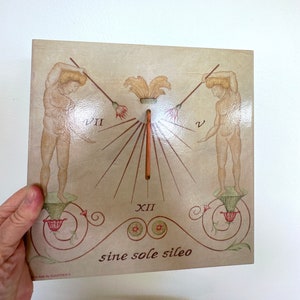 Vintage Terracotta Clay Sundial, Garden Wall Tile, Made in Italy by ...