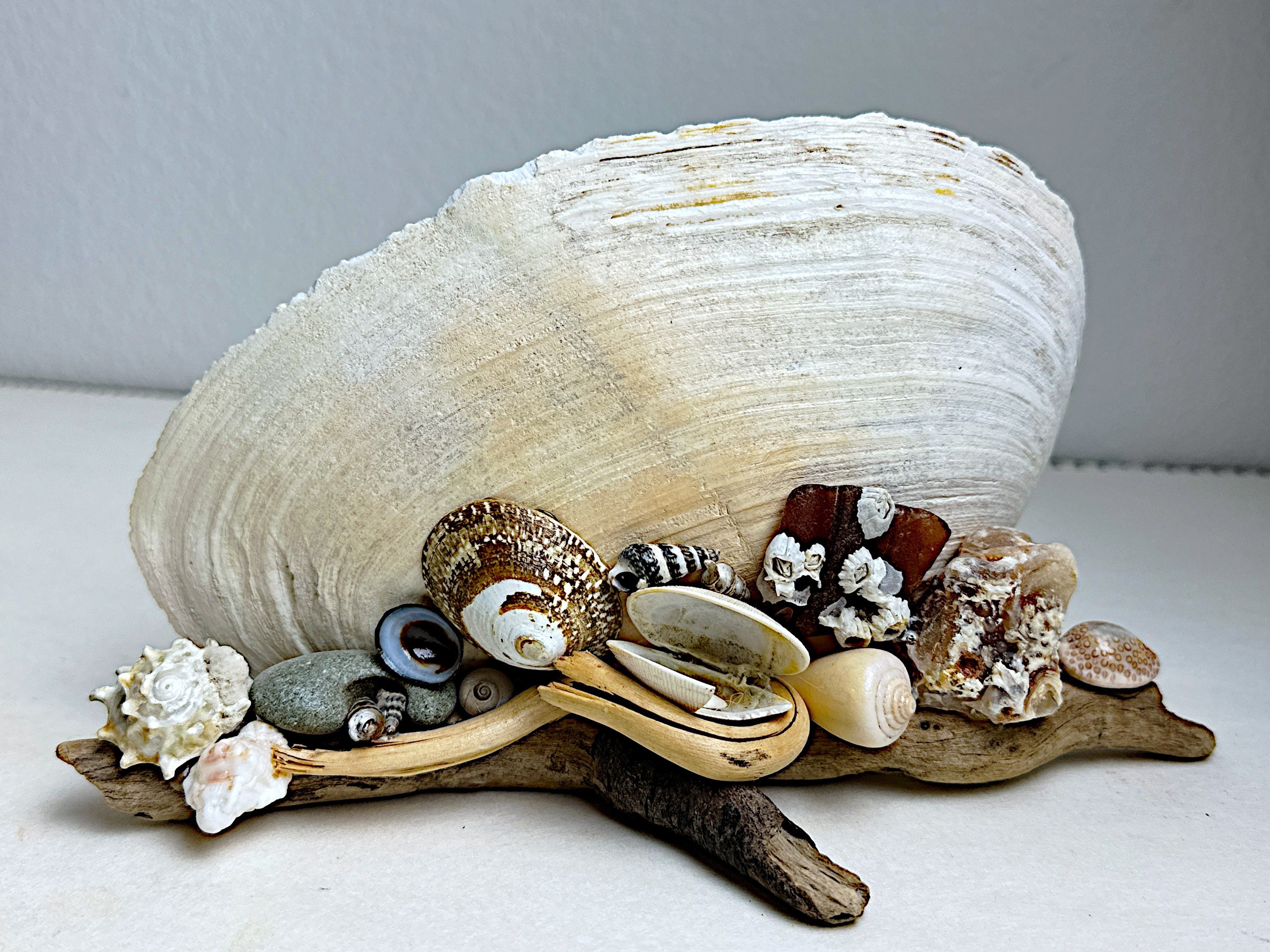 Vintage Folk Art Shell Sculpture, Beach Cabin Decor - Etsy