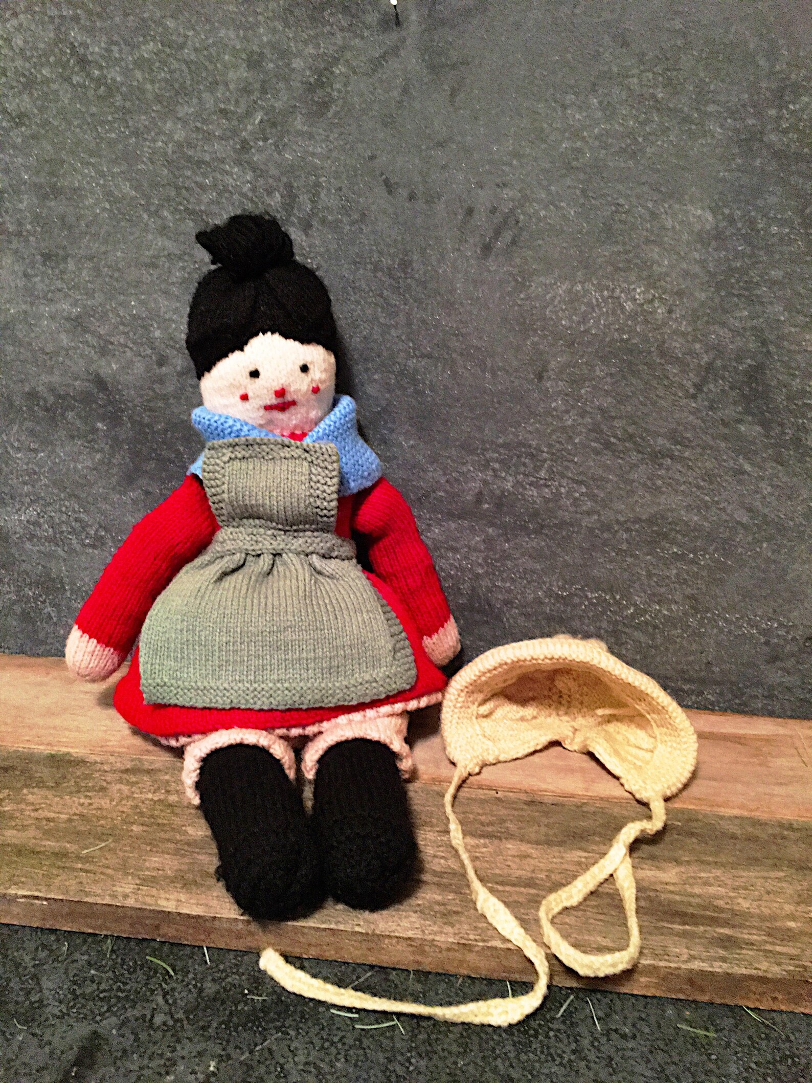 Vintage Hand Knit Soft Doll, 1980's Knitted Grand Mere Doll, Birthday ...