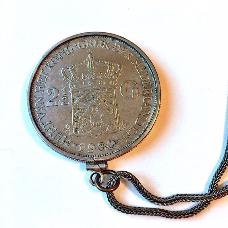 Vintage Queen Wilhelmina Netherlands Silver Coin Pendant - Etsy Vintage Queen Wilhelmina Netherlands Silver Coin Pendant - Etsy