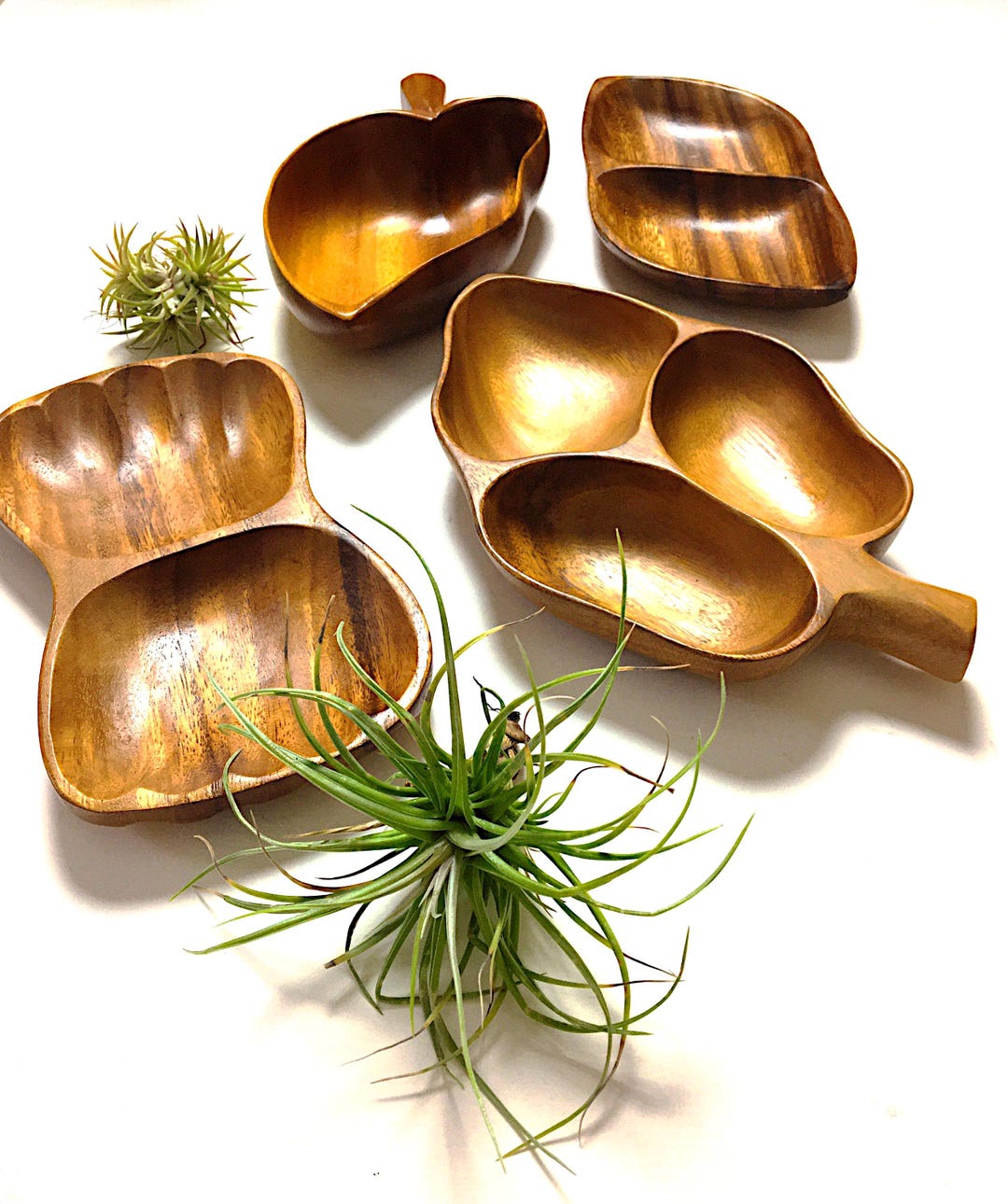 Vintage Monkey Pod Bowls, Holiday Party Snack Bowls, Made in Hawaii - Etsy