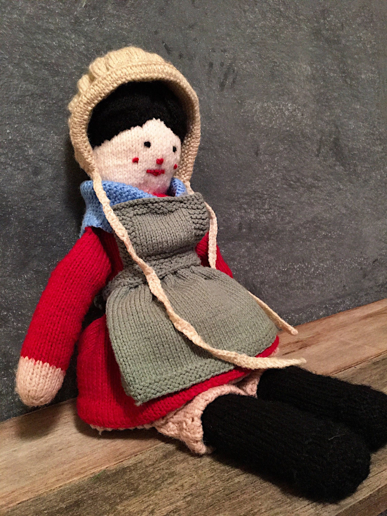 Vintage Hand Knit Soft Doll, 1980's Knitted Grand Mere Doll, Birthday ...