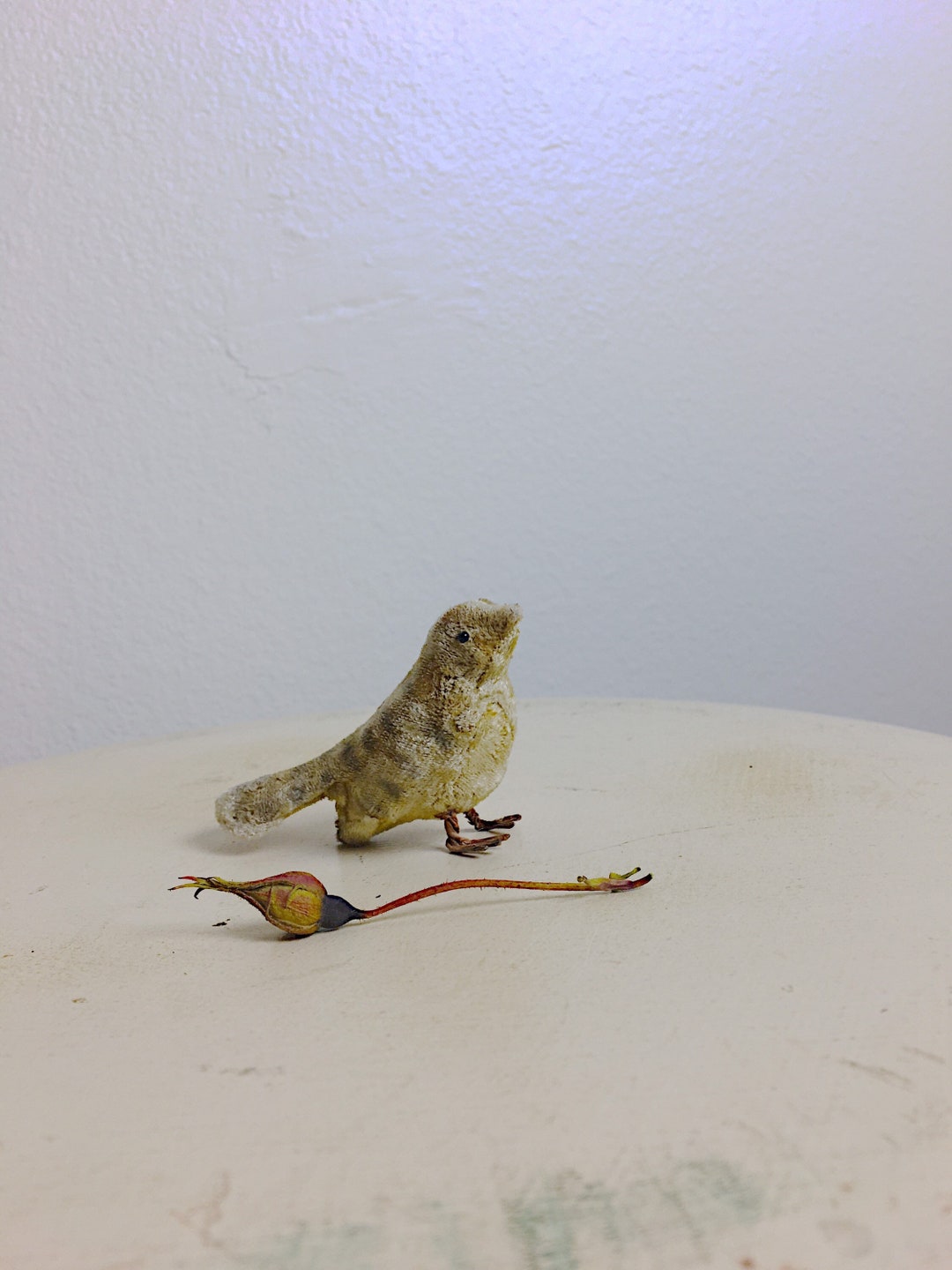 Vintage Flocked Chick, Max Carl Wagner Style, Little Yellow Bird ...