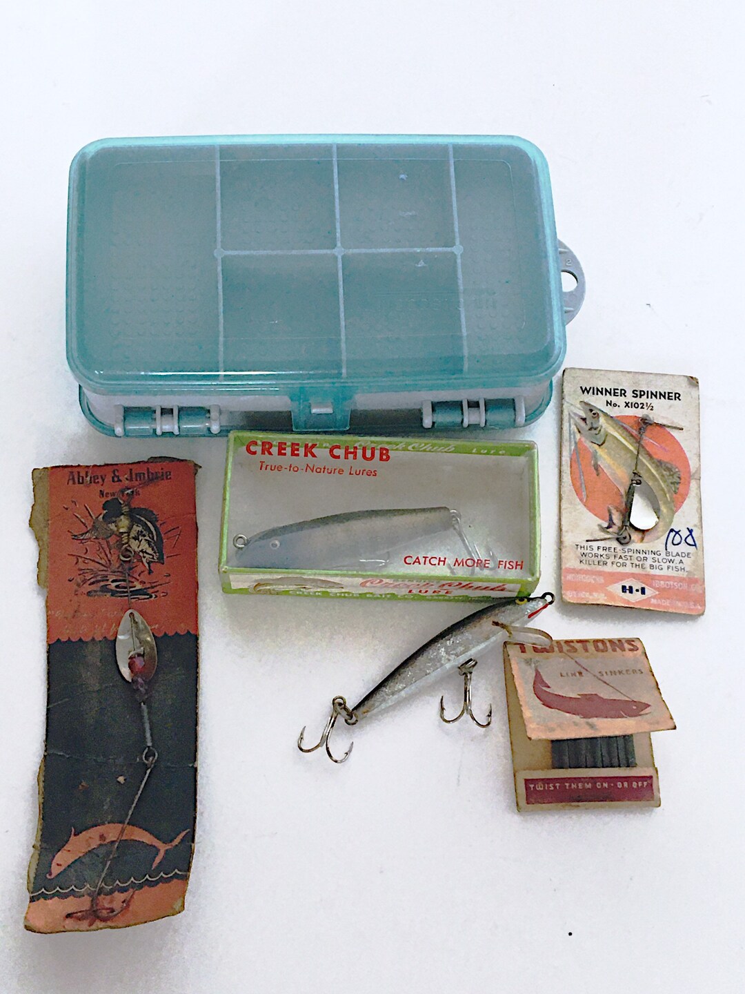 Vintage Fishing Lures, Creek Chubb Lure in Box, Wooden Lure, Fishing ...