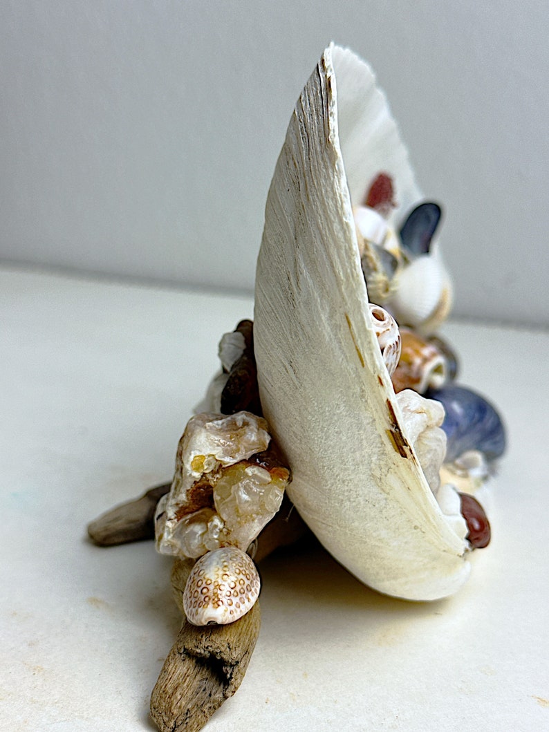 Vintage Folk Art Shell Sculpture, Beach Cabin Decor - Etsy