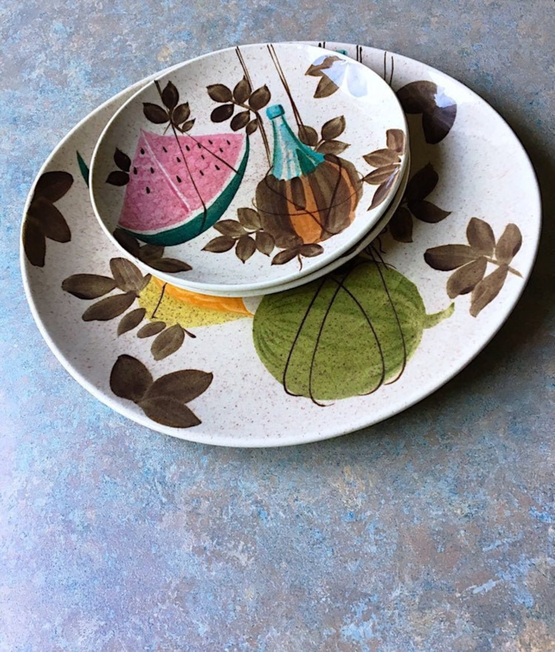 Vintage Red Wing Futura Dinnerware, Tampico Pattern, Mid Century Hand ...