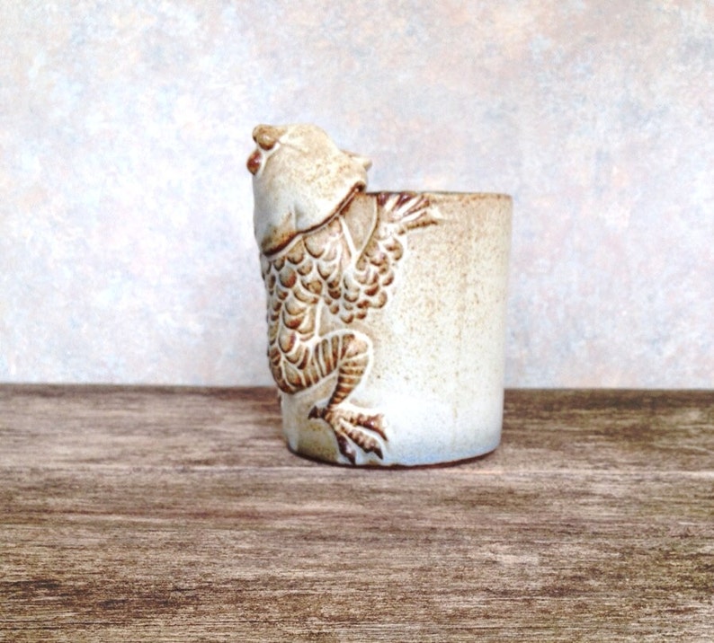 Vintage Redware Pottery Mug 70's Gecko Lizard Mug Lizard - Etsy