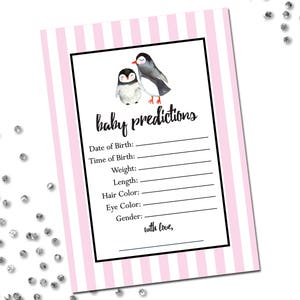 Penguin Baby Shower Games Advice for Mom Baby Animals Bingo - Etsy